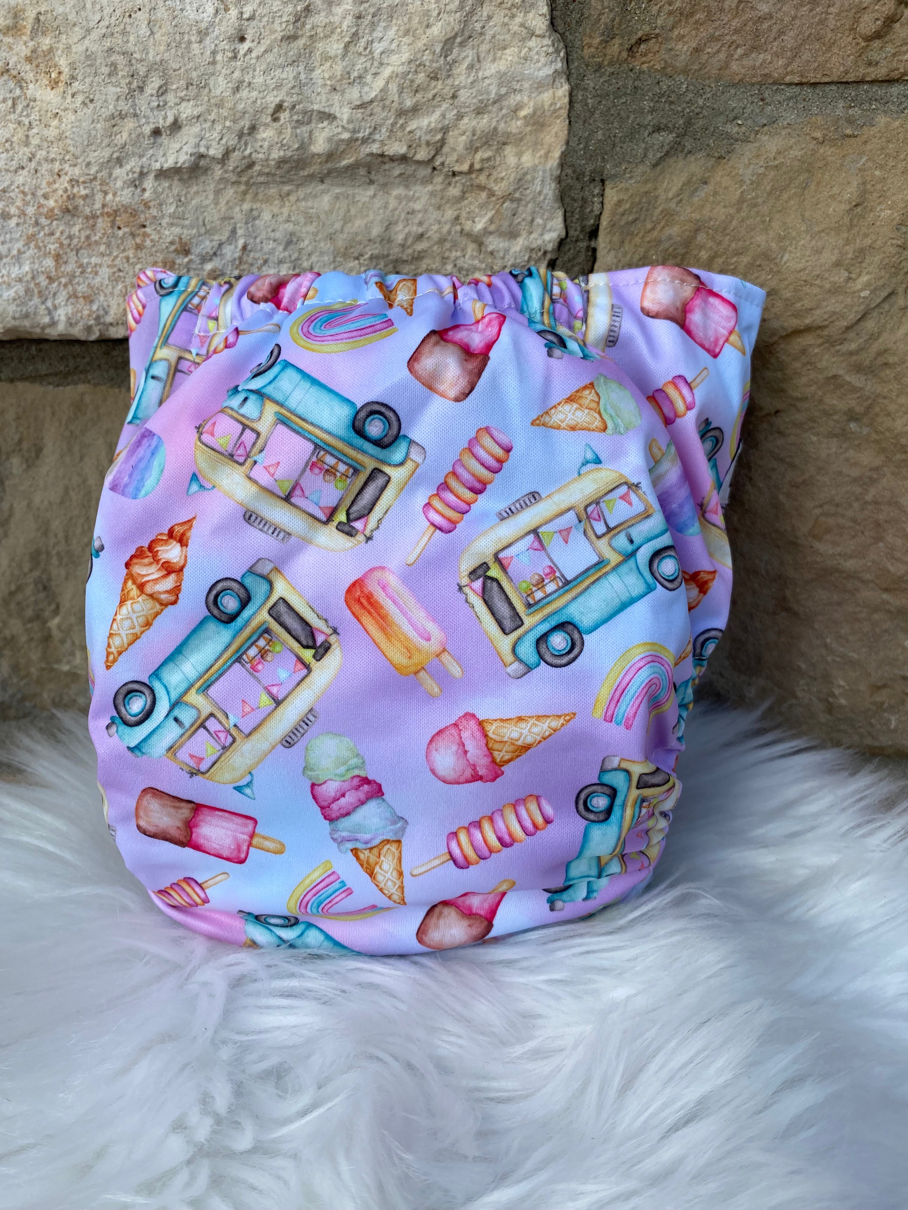 One Size Pocket "Ice Cream Truck"-In Stock – Sweet Cheeks Diaper