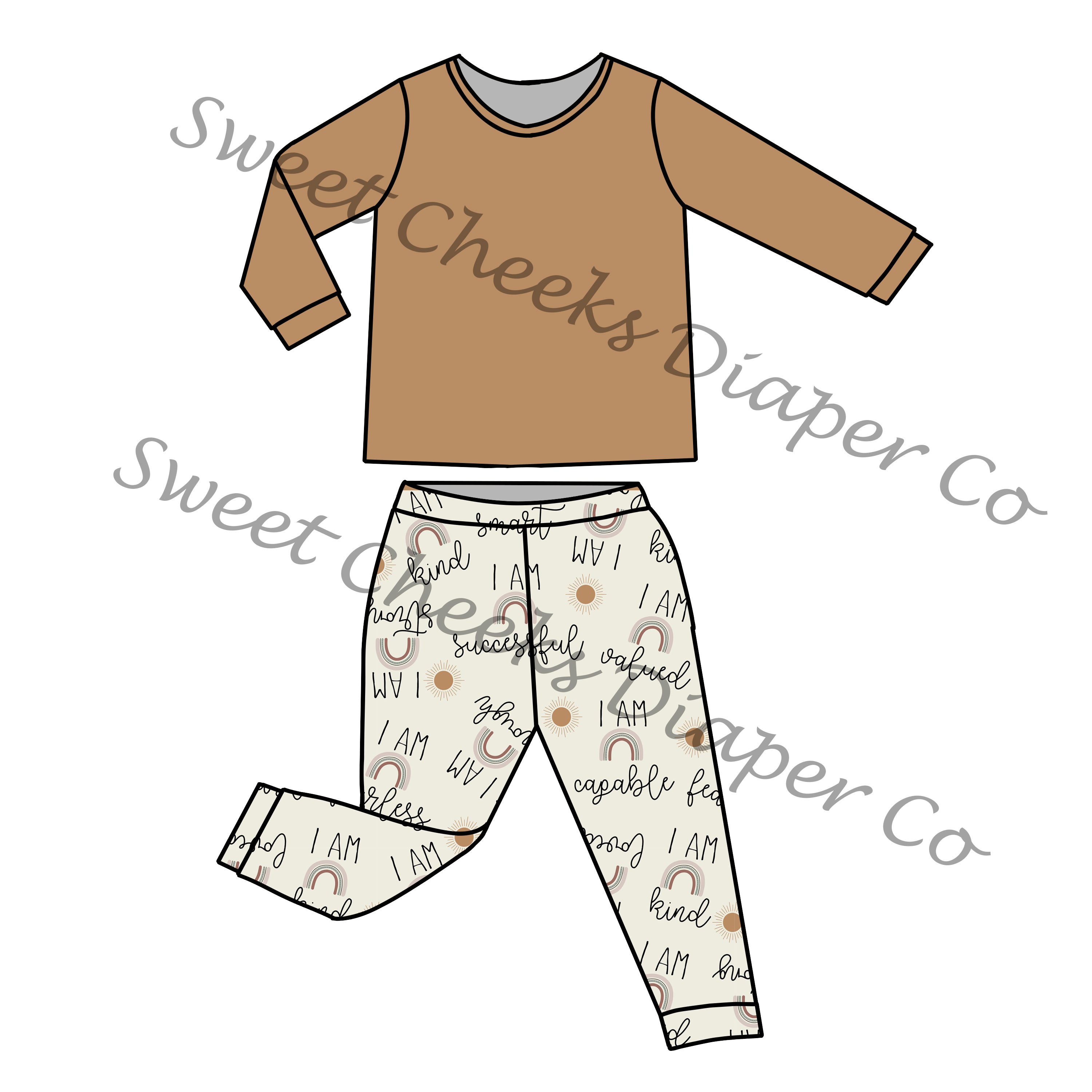 "Affirmations" Adult Short Sleeve Lounge Set-In Stock – Sweet Cheeks Diaper