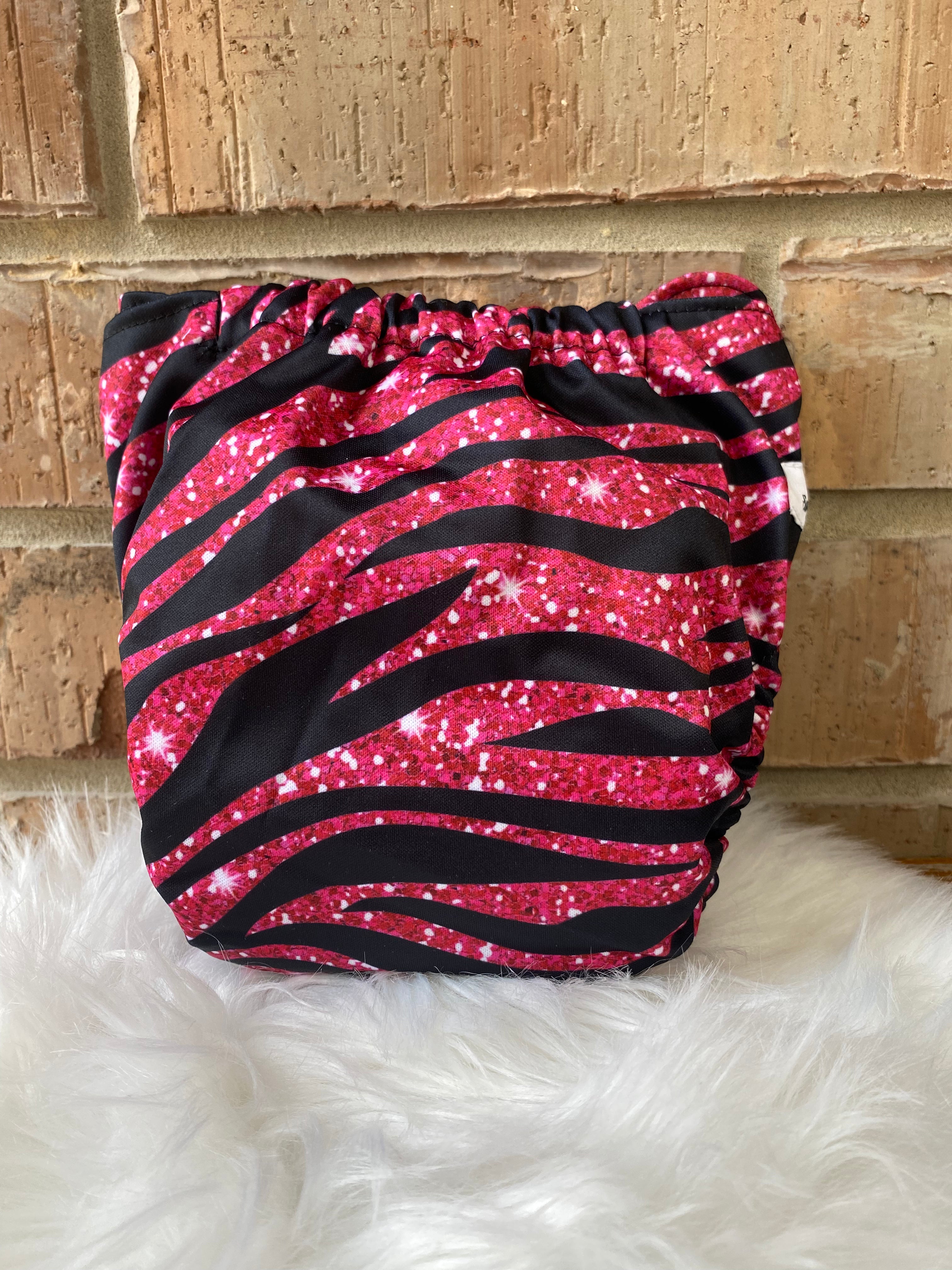 One Size Pock "Glitter Zebra"-In Stock – Sweet Cheeks Diaper